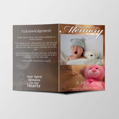 Baby Funeral Program Template - Funeral Pamphlet Site