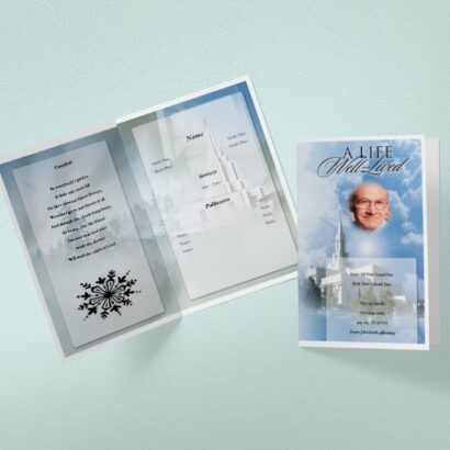 Cloud Cover Funeral Program Word Template - Funeral Pamphlet Site