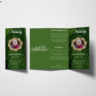 Fern Trifold Funeral Program Template