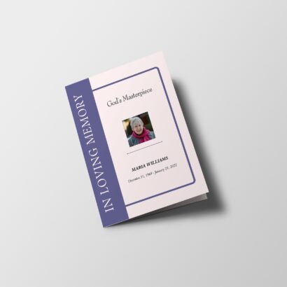 Frame Style Tabloid Funeral Program Template | Tabloid Memorial Template