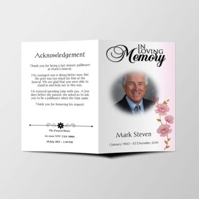 Less Color Funeral Program Template - Funeral Pamphlet Site