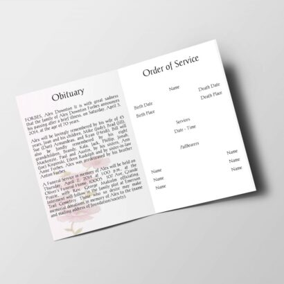 Less Color Funeral Program Template - Funeral Pamphlet Site