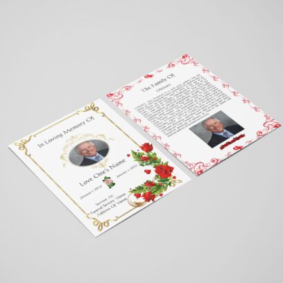 Red Roses Funeral Flyer Template | Funeral Flyer Template | Flyer Template