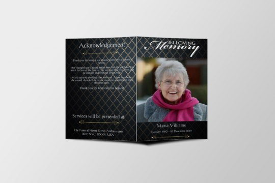 Elegant Funeral Program Template - Funeral Pamphlet Site