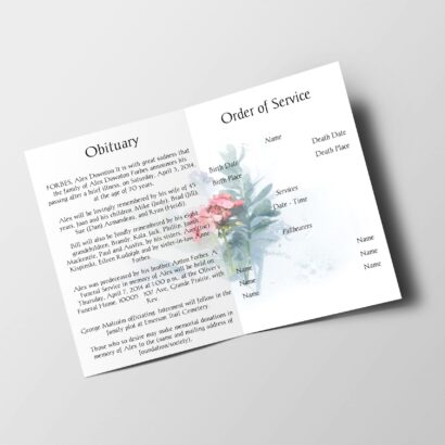Floral Less Color Funeral Program Template - Funeral Pamphlet Site