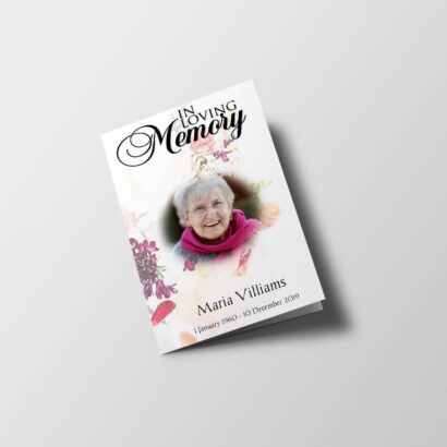 Floral Less Color Funeral Program Template - Funeral Pamphlet Site