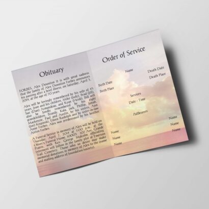 Going Home Funeral Program Template - Funeral Pamphlet Site