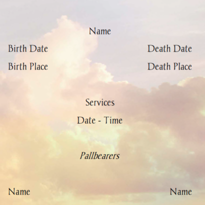 Going Home Funeral Program Template - Funeral Pamphlet Site