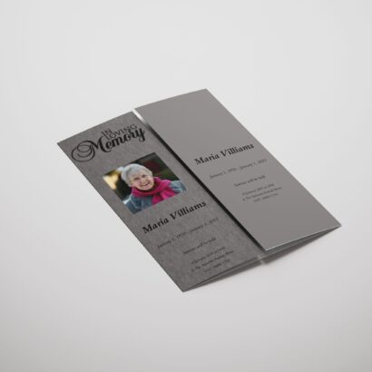 Metallic Gate Fold Funeral Program Template - Funeral Pamphlet Site