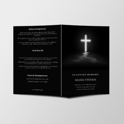 Cross Funeral Program Template - Funeral Pamphlet Site