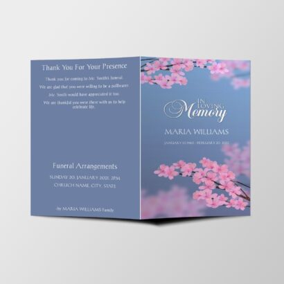 Spring Flower Funeral Program Template - Funeral Pamphlet Site