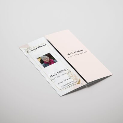 Golden Floral Gate Fold Funeral Program Template - Funeral Pamphlet Site
