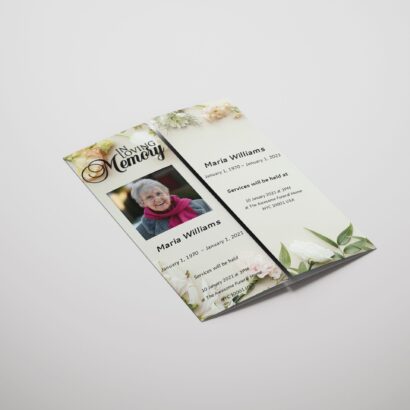 Fresh Flower Pattern Gatefold Funeral Program Template - Funeral ...