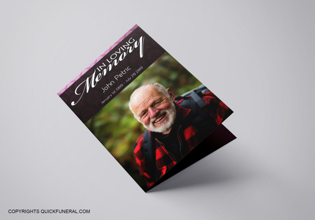 Non-Religious Funeral Program Template - Funeral Pamphlet Site