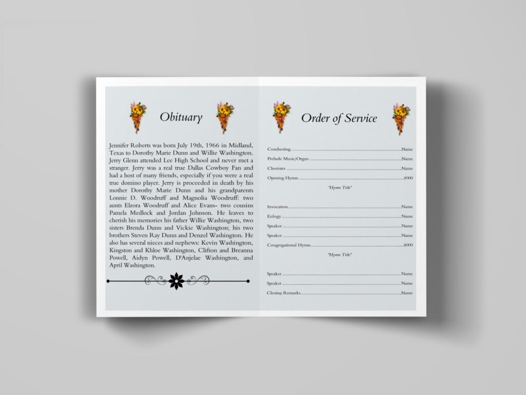 Royal Natural Funeral Program Template - Funeral Pamphlet Site