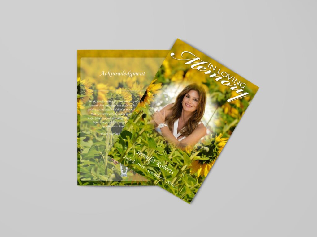 Floral Themed Funeral Program Template - Funeral Pamphlet Site