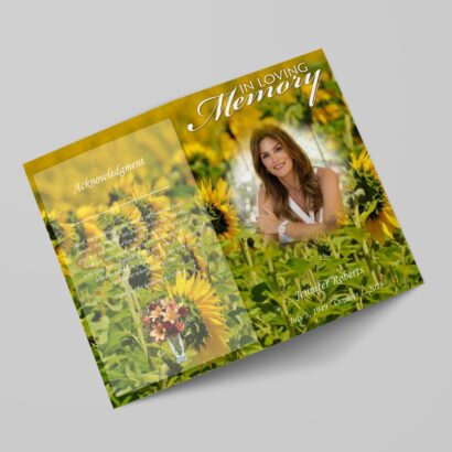 Floral Themed Funeral Program Template - Funeral Pamphlet Site