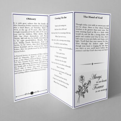 Ocean Trifold Funeral Program Template | Ocean Trifold Funeral Program