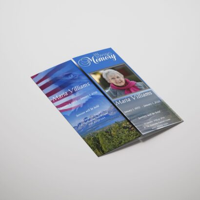 US Flag Gatefold Funeral Program Template - Funeral Pamphlet Site